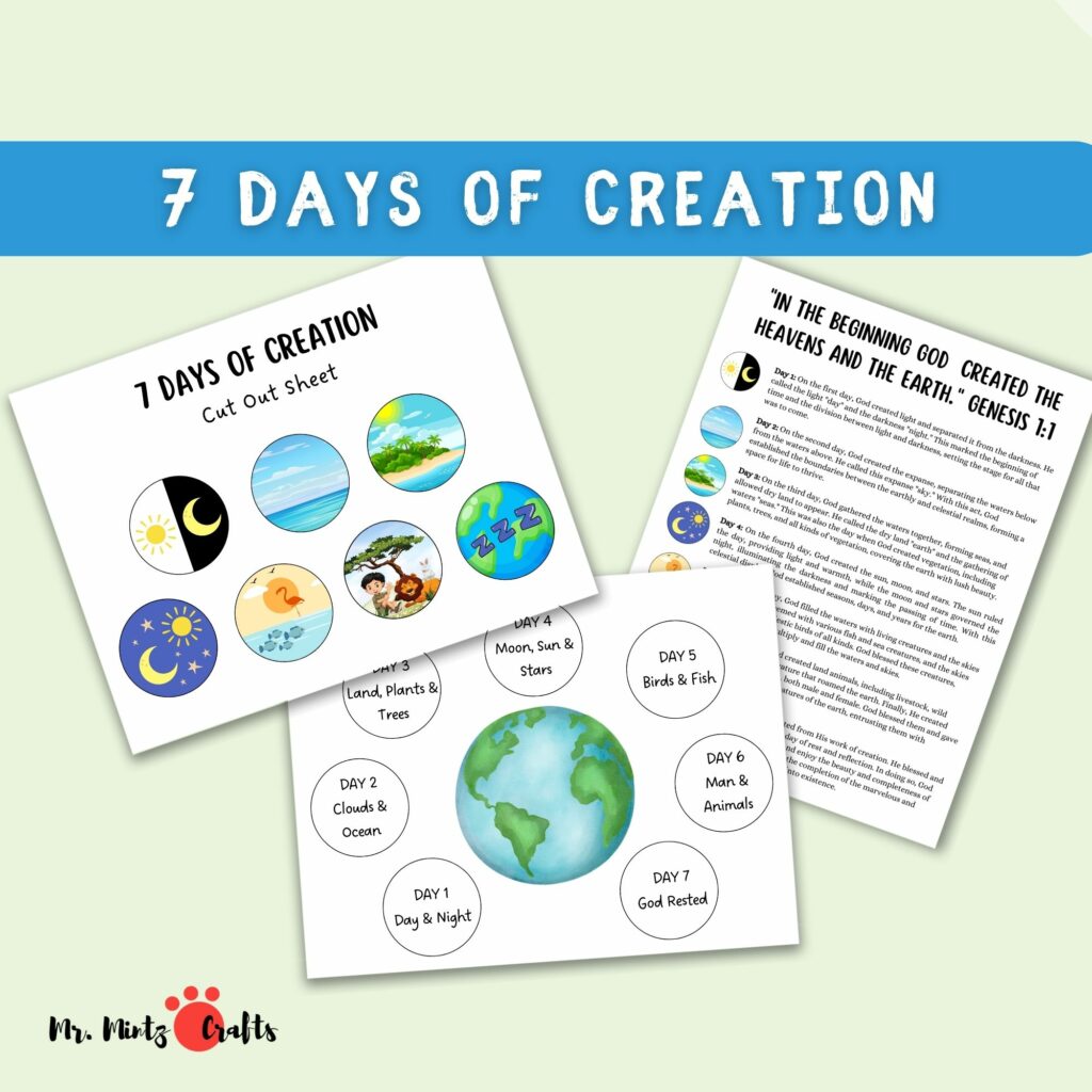 7 Days of Creation Printable | Crafts for the 7 days of Creation | Made ...