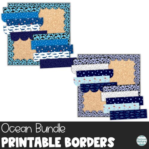 Ocean Bulletin Board Border Bundle - Printable Classroom Decor – Whales ...