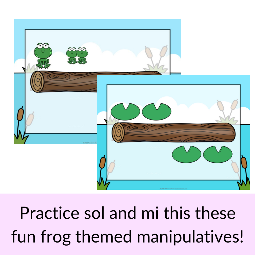 Frog Themed Sol Mi Task Cards + Frog Manipulatives for High and Low for ...
