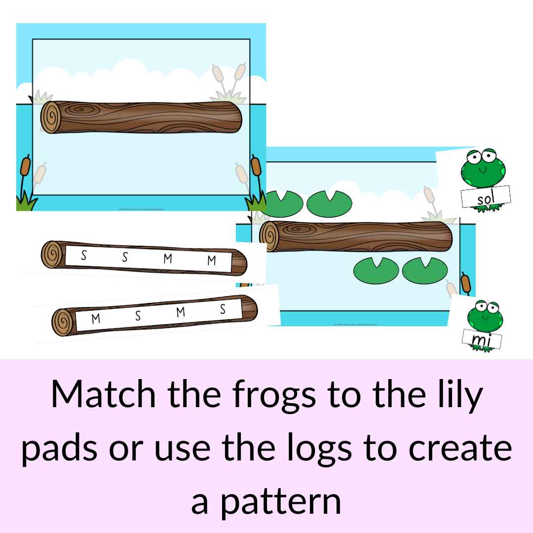 Frog Themed Sol Mi Task Cards + Frog Manipulatives for High and Low for ...