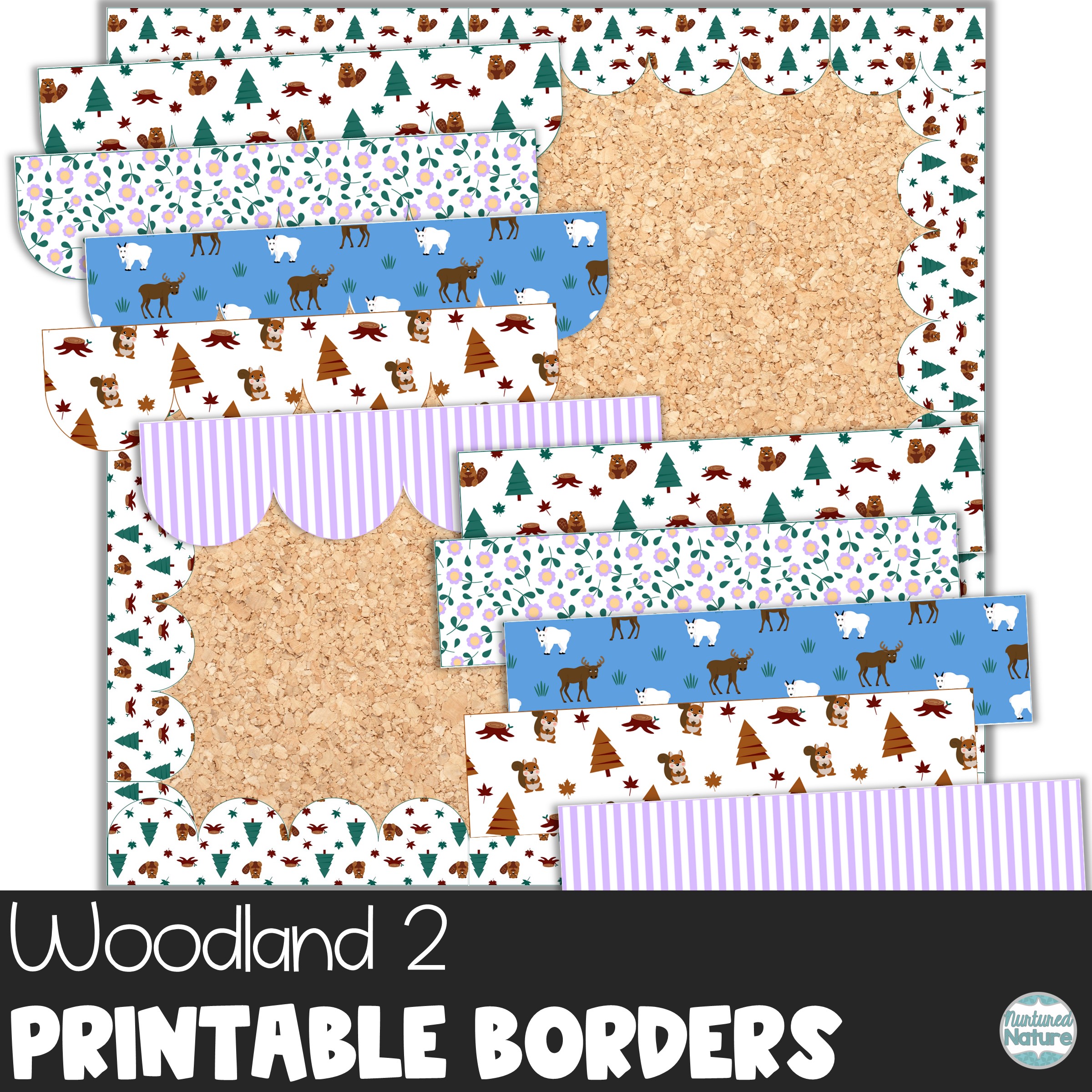 Woodland Bulletin Board Border 2 - Printable Classroom Decor - Forest ...