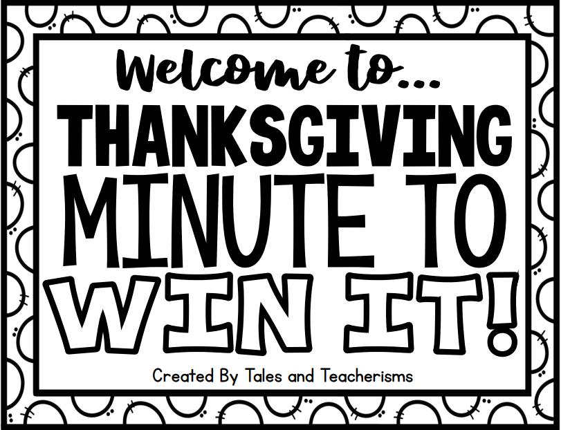 Fall Thanksgiving Minute To Win It Challenges - TASK CARDS AND DISPLAY ...