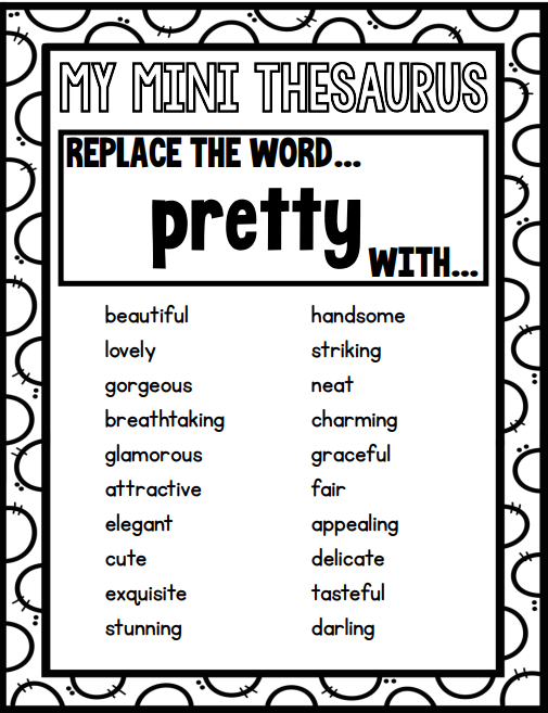 Mini Thesaurus or Word Wall to Support "Show Don't Tell" during Writing ...