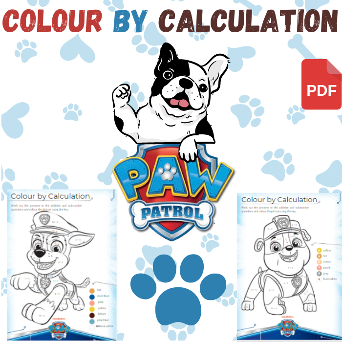 Colour By Calculation PAW dogs | Made By Teachers