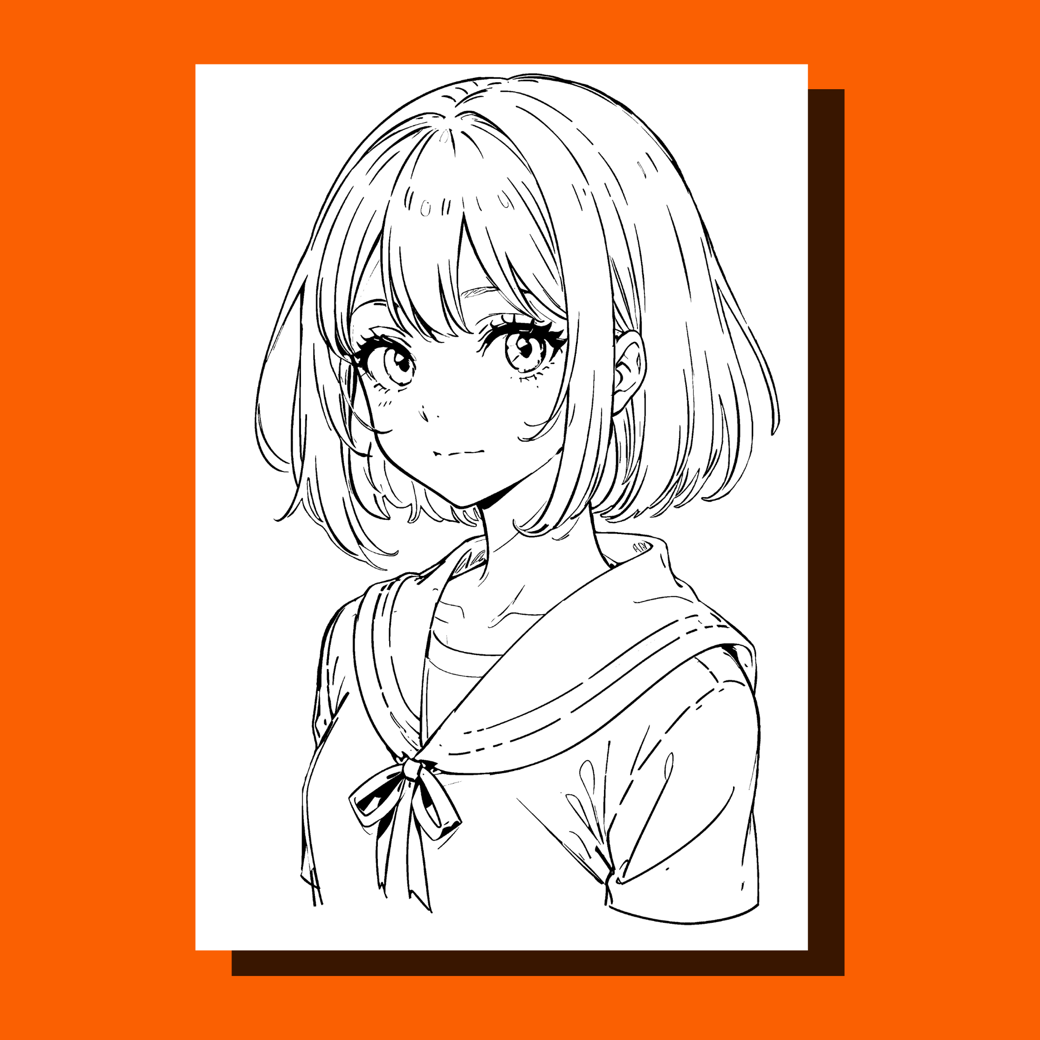 Cute Anime Girl Coloring Sheet | Made By Teachers
