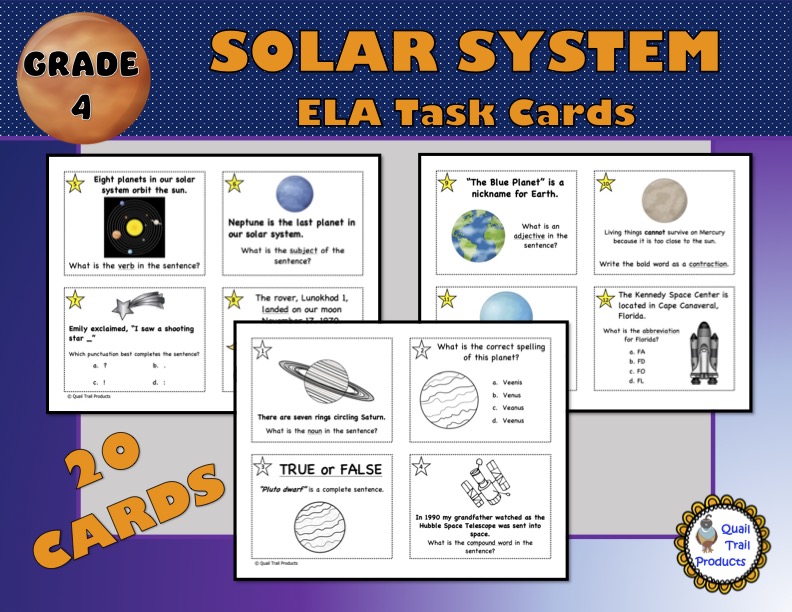 Solar System ELA Task Cards | Made By Teachers