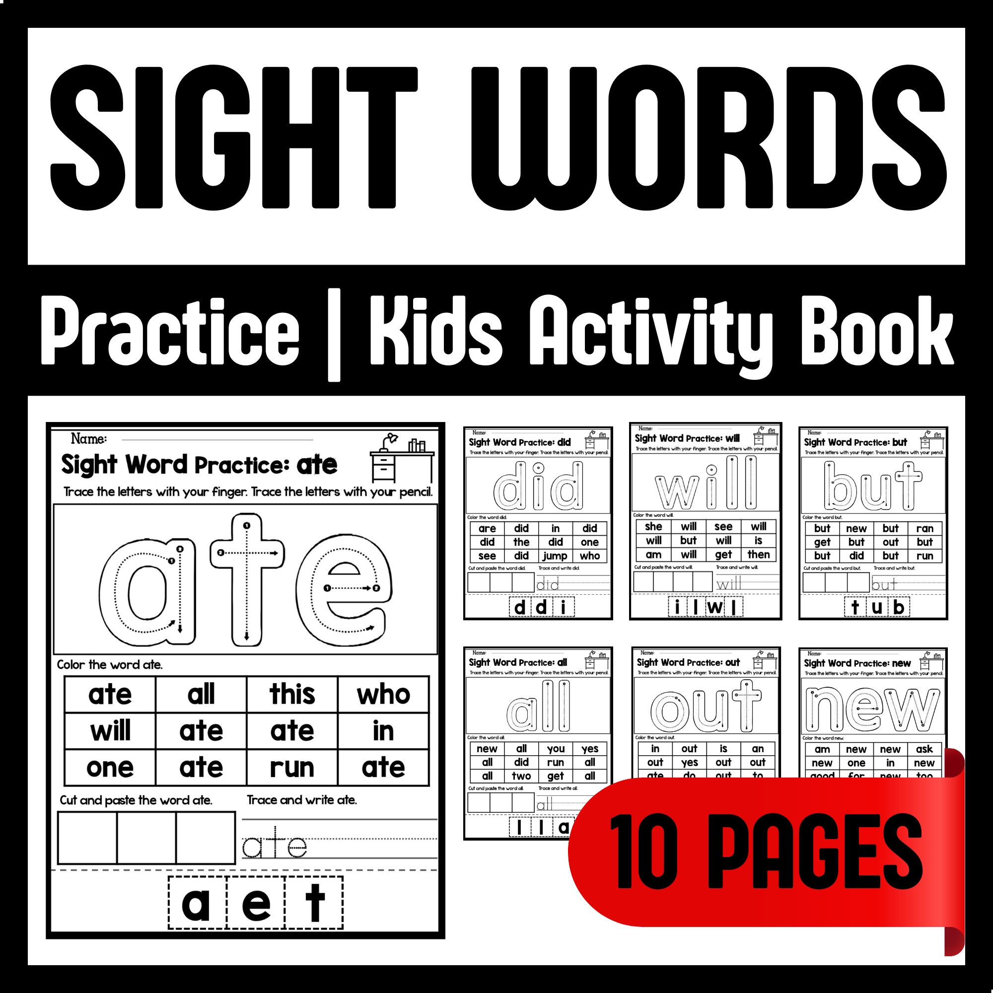 Sight Words Practice |Kids Activity Book | Made By Teachers
