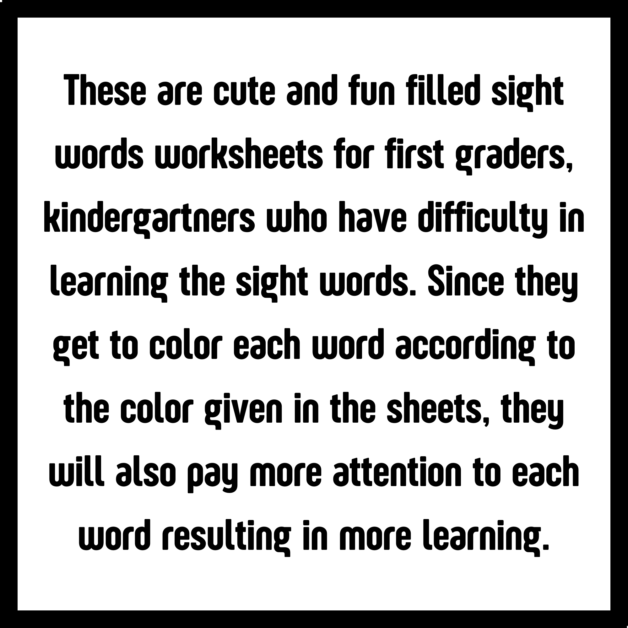 Sight Words Practice |Kids Activity Book | Made By Teachers