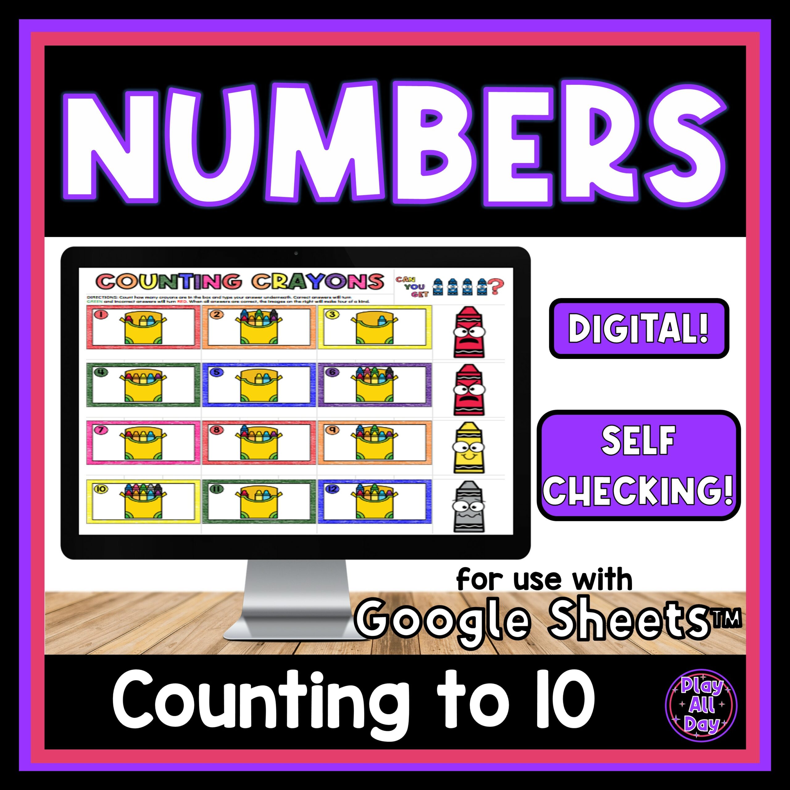 Counting Crayons Digital Activity for Google Sheets™ | Made By Teachers