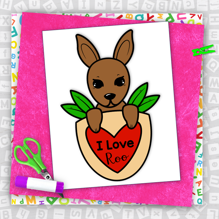 Valentine's Kangaroo Craft | Mother's Day Craft | Teacher Appreciation ...