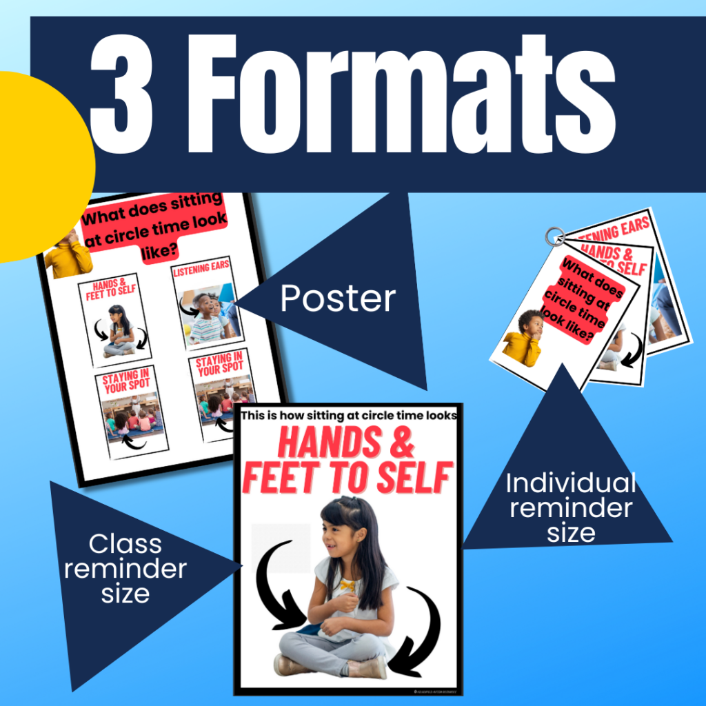 Circle Time Rules Preschool Autism Visual Support Posters with Photos ...