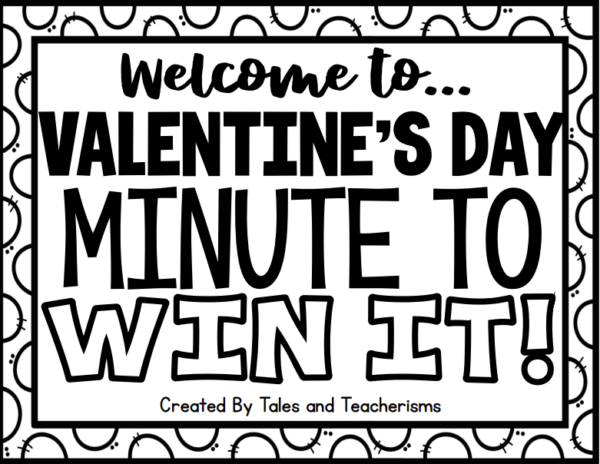 Valentine's Day Minute To Win It Challenges - TASK CARDS AND DISPLAY ...