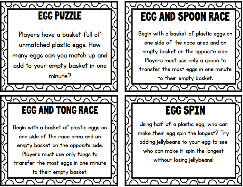Easter Minute To Win It Challenges - TASK CARDS AND DISPLAY CARDS ...
