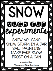 FIVE Quick and Easy Science Experiments: SNOW MUCH FUN! Winter STEM ...