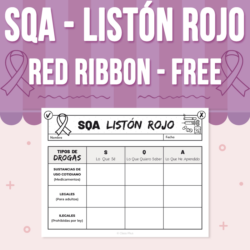 SQA Listón Rojo (Red Ribbon Week) | FREE | Made By Teachers