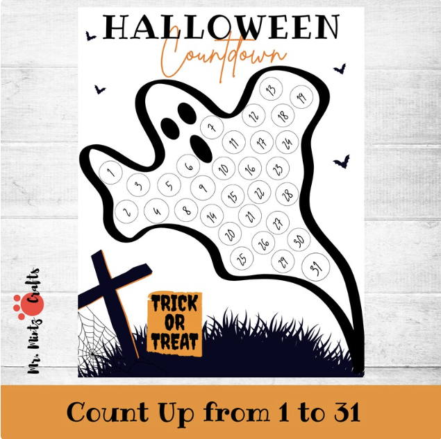 Halloween Ghost Countdown Calendar | October Calendar | Made By Teachers
