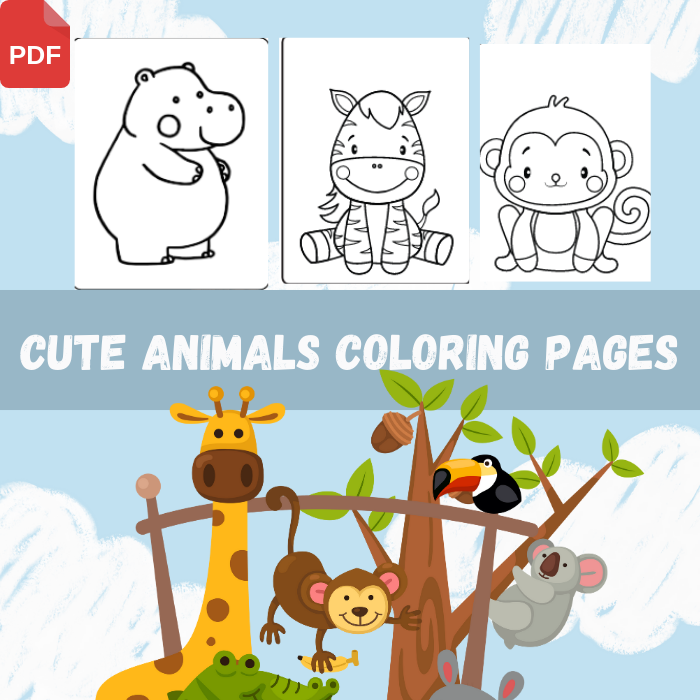 Cute Animals coloring pages | Made By Teachers