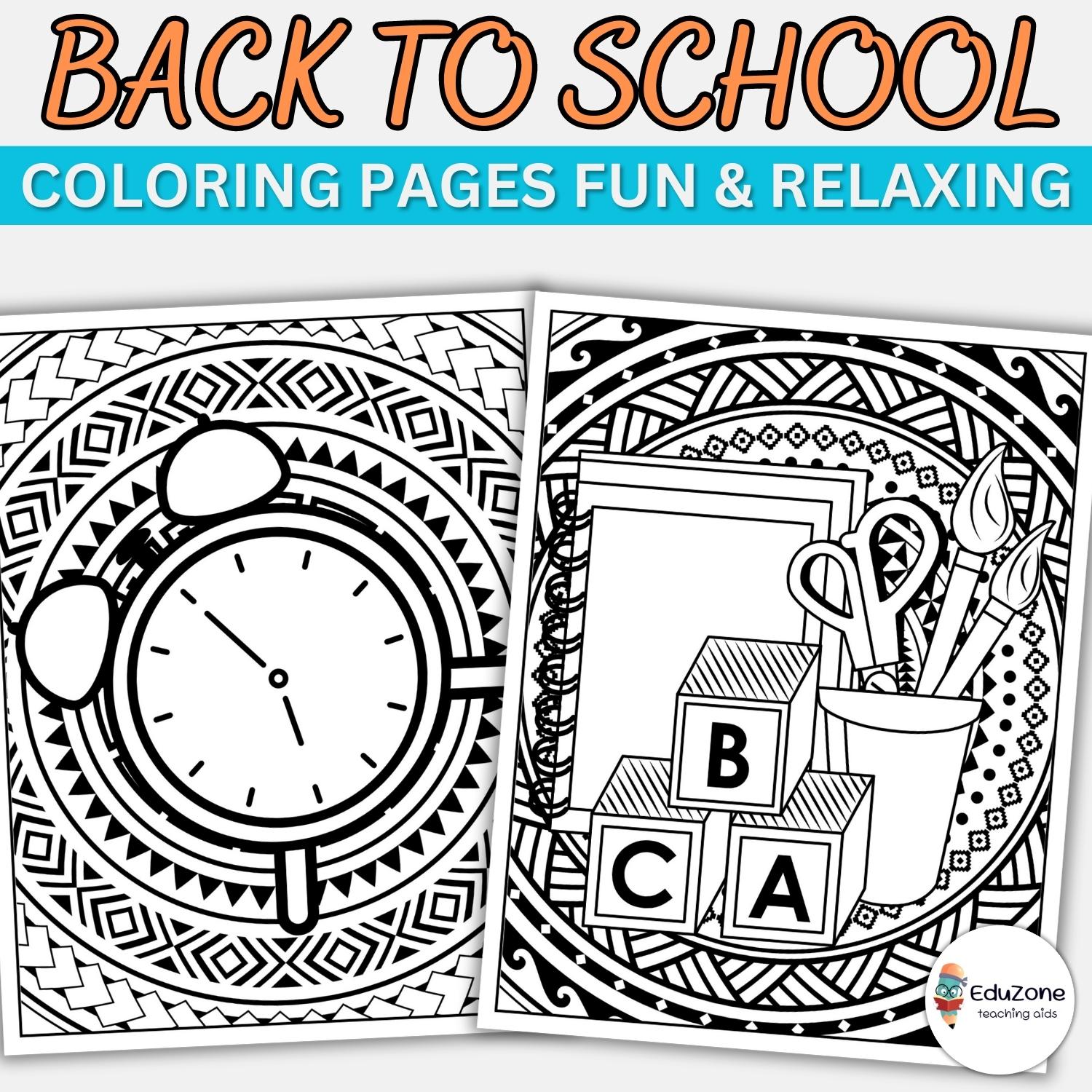 Back To School Mandala Coloring Pages Relaxing & Printable - Back To ...