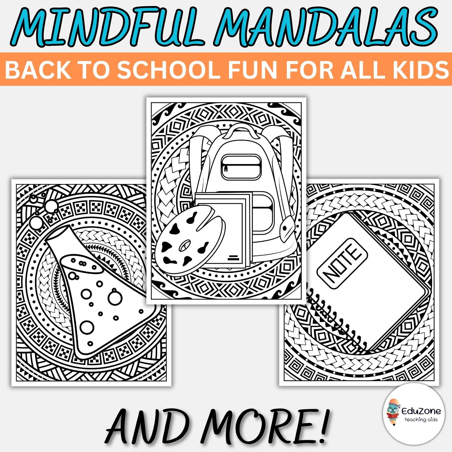 Back To School Mandala Coloring Pages Relaxing & Printable - Back To ...