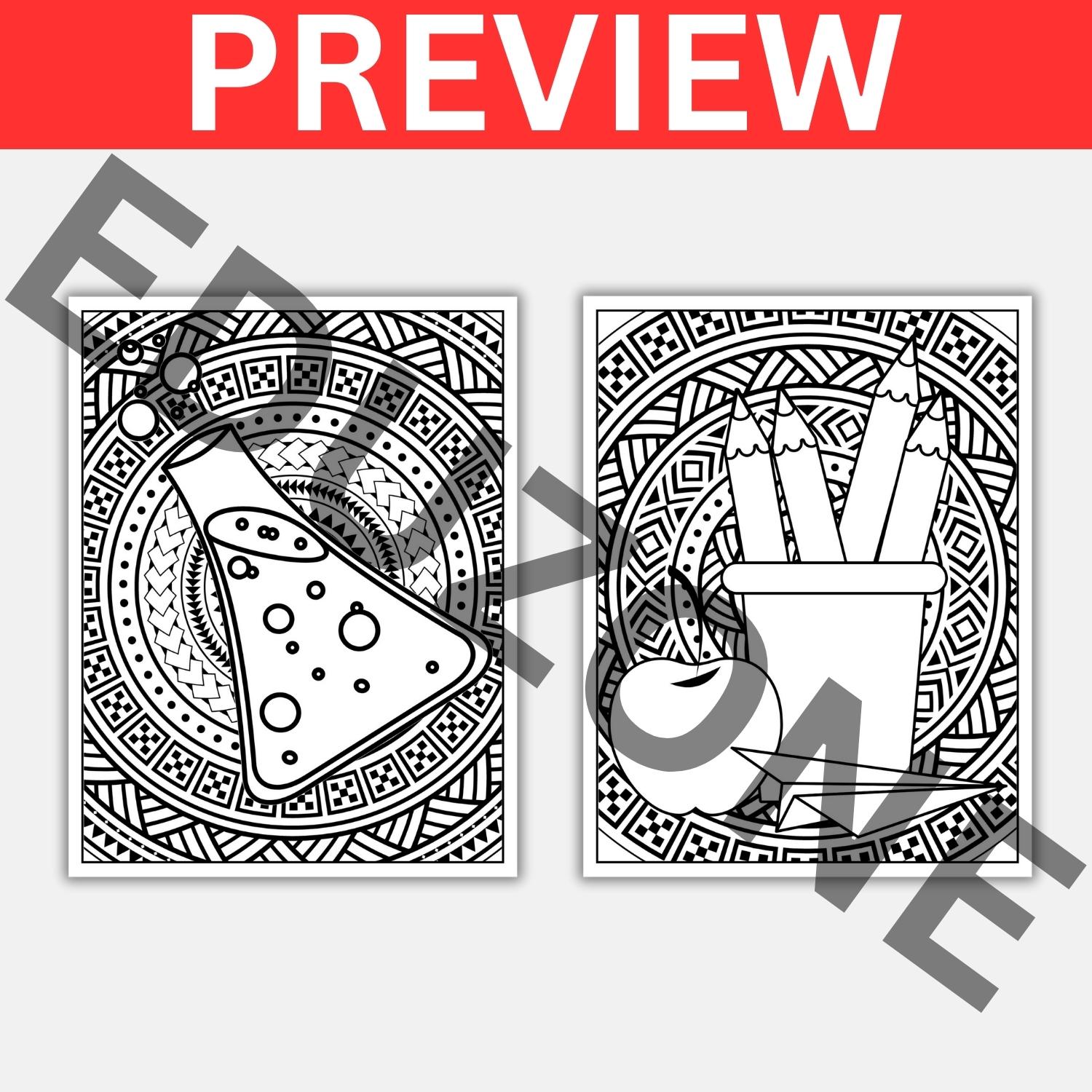 Back To School Mandala Coloring Pages Relaxing & Printable - Back To ...