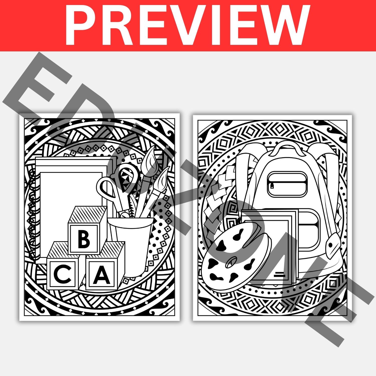 Back To School Mandala Coloring Pages Relaxing & Printable - Back To ...