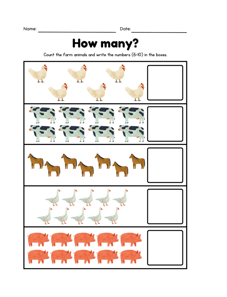 Count & Write Math Activity Book For Kids | Math Worksheet | Made By ...