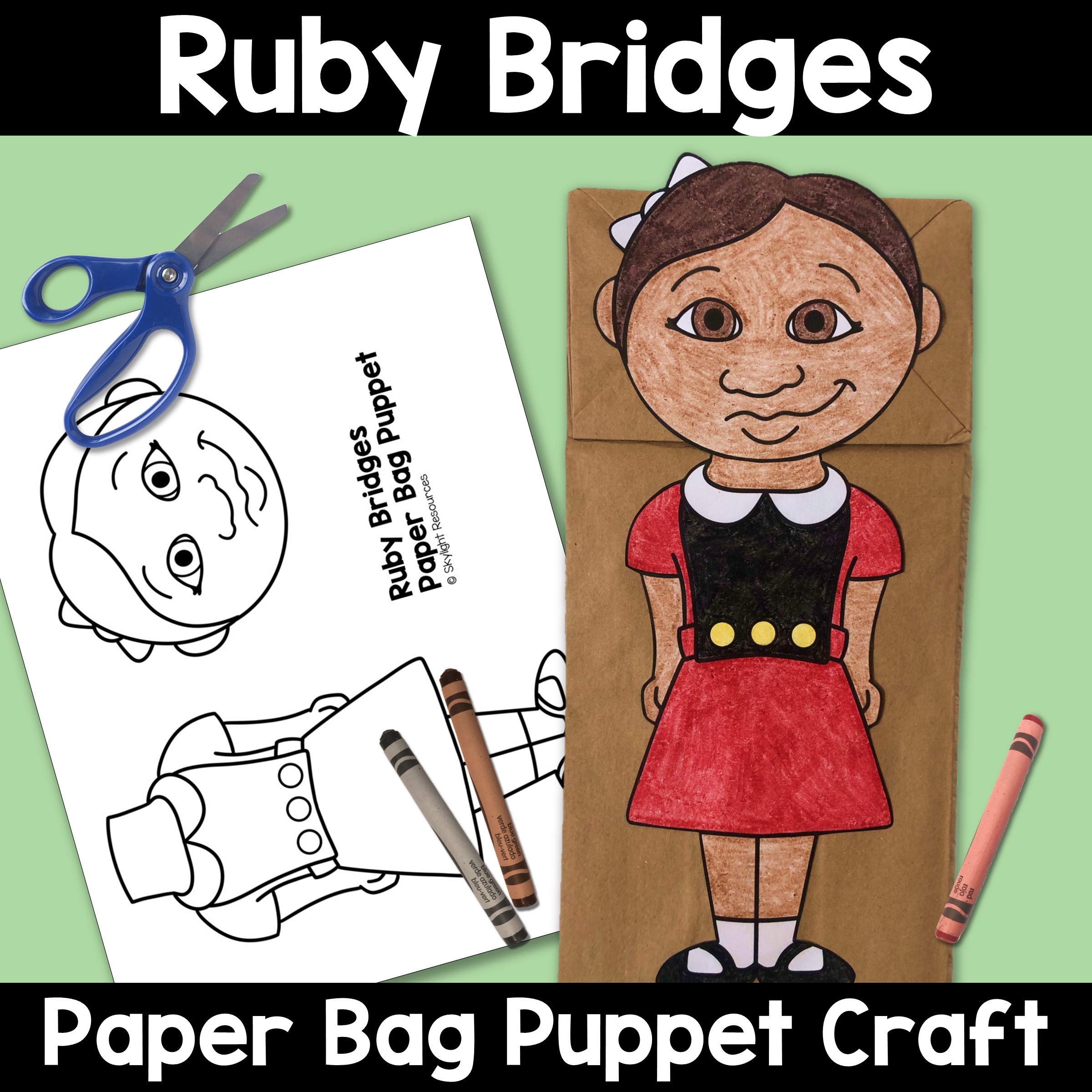 Black History Month, Women's History Month | Ruby Bridges Puppet Craft ...
