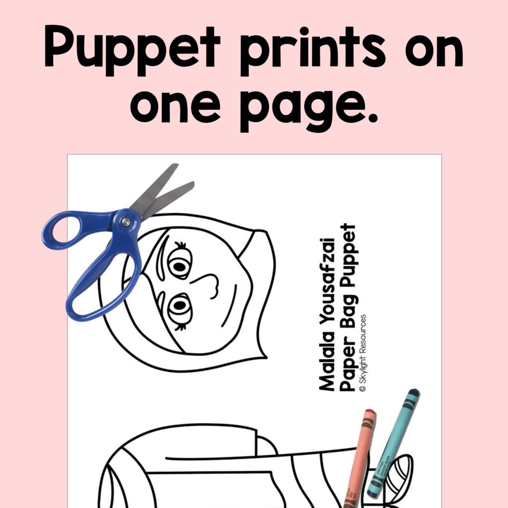 Women's History Month Paper Bag Puppet | Malala Yousafzai Craft ...
