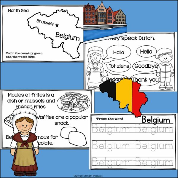 Belgium Mini Book for Early Readers - A Country Study - Made By Teachers