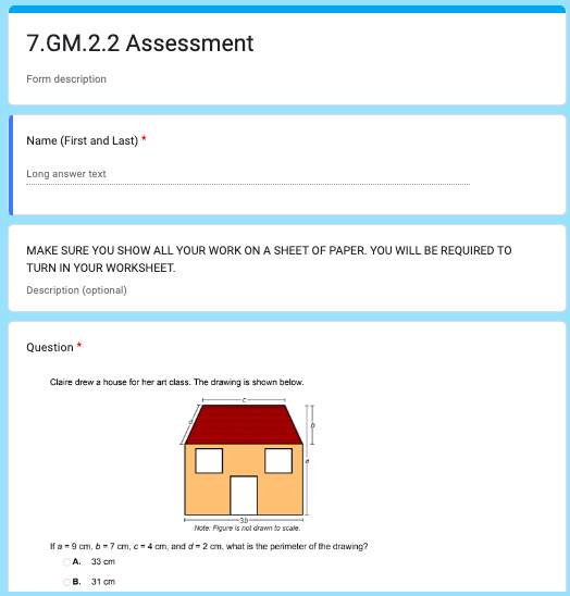 Complete Online Distance Learning 7th Math Area/Perimeter Composite ...