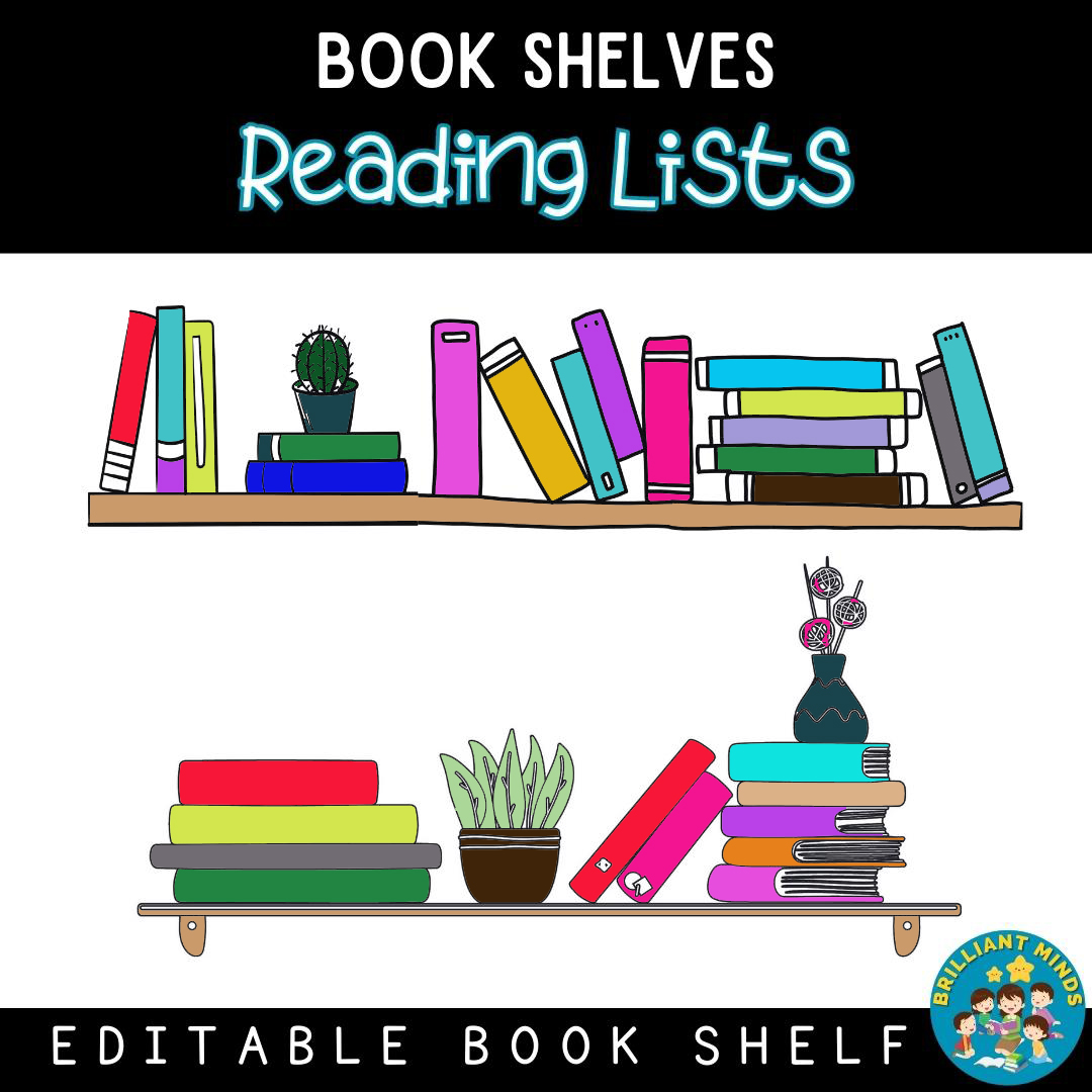 Reading log- Reading Lists Shelves Template- Book Shelves | Made By ...