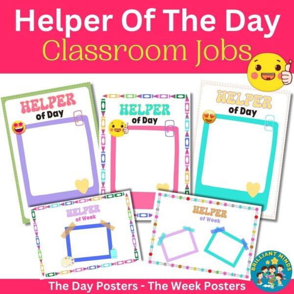 Student Helper Of The Day | Classroom Jobs | week Poster | Made By Teachers