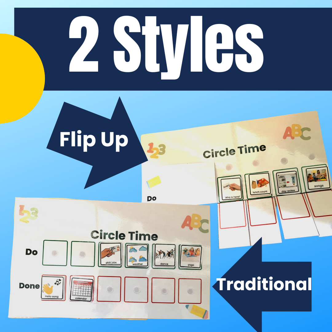 Circle Time Editable Visual Schedule | Traditional or Flip up Visual ...