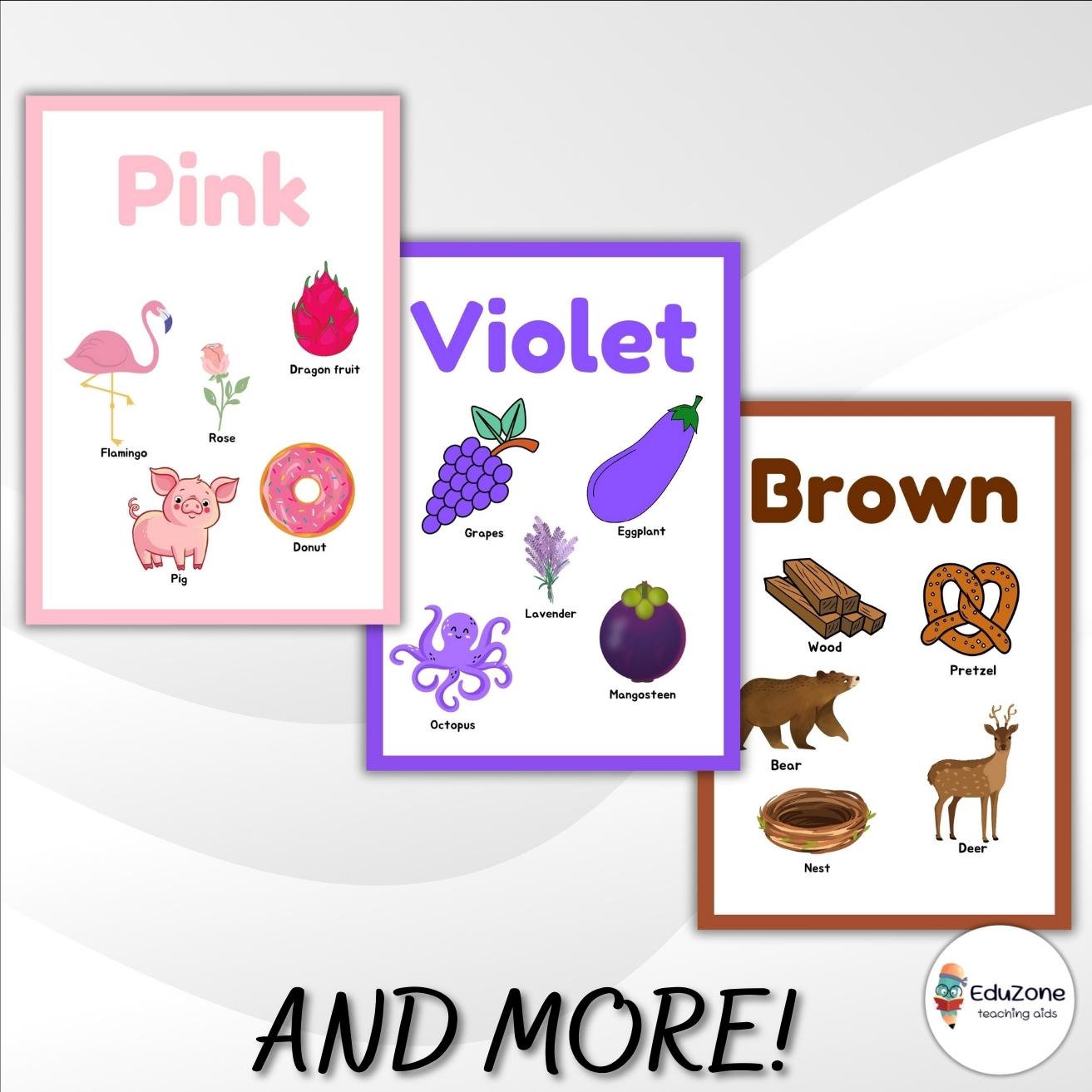 Multi-color border illustrative posters for classroom decor, Colors ...