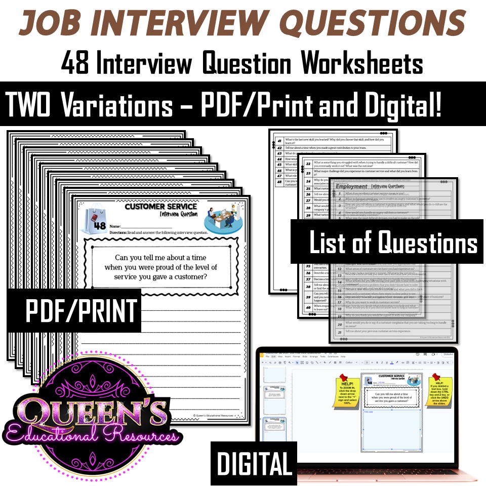 Career Readiness | Job Interview Questions | Customer Service Questions ...