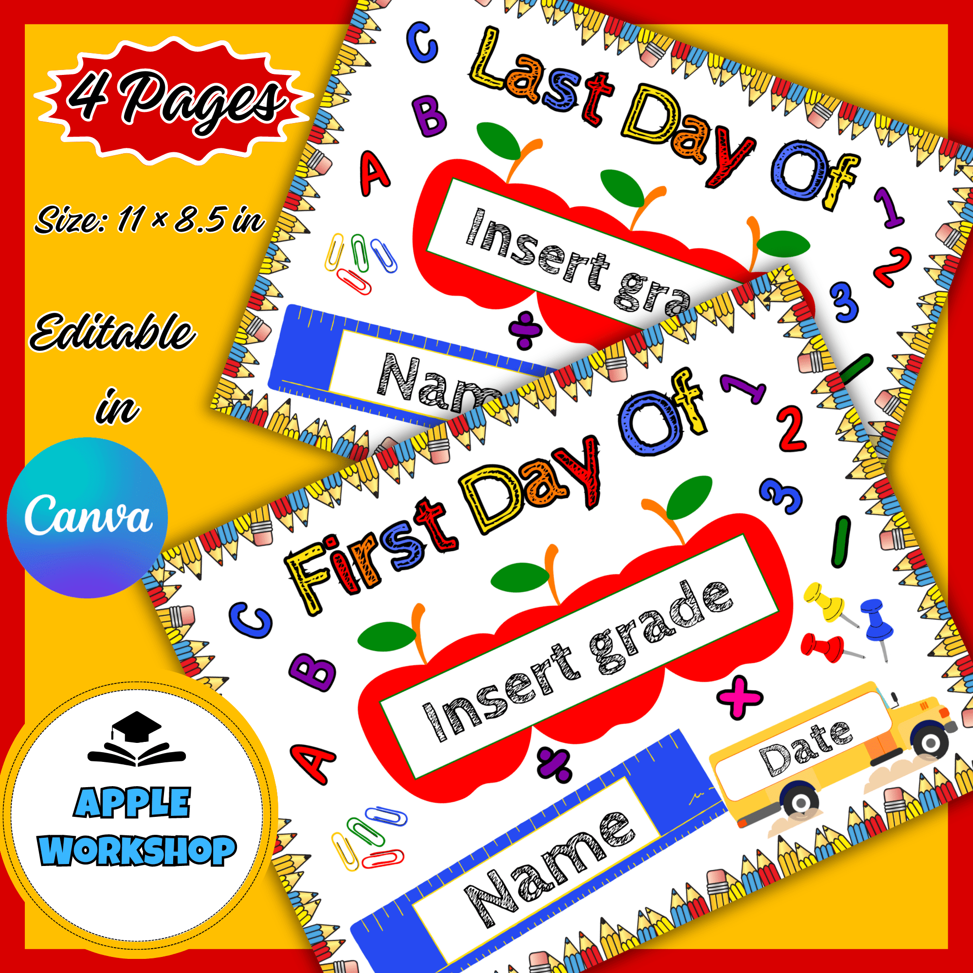 Editable First Day Of School Sign -First day of school sign editable ...