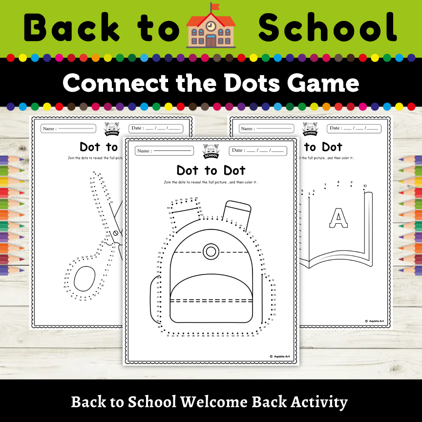 Back to School Dot-to-Dot Puzzles : Connect, Create, and Learn! | Made ...