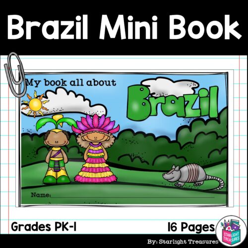 Brazil Mini Book for Early Readers - A Country Study - Made By Teachers