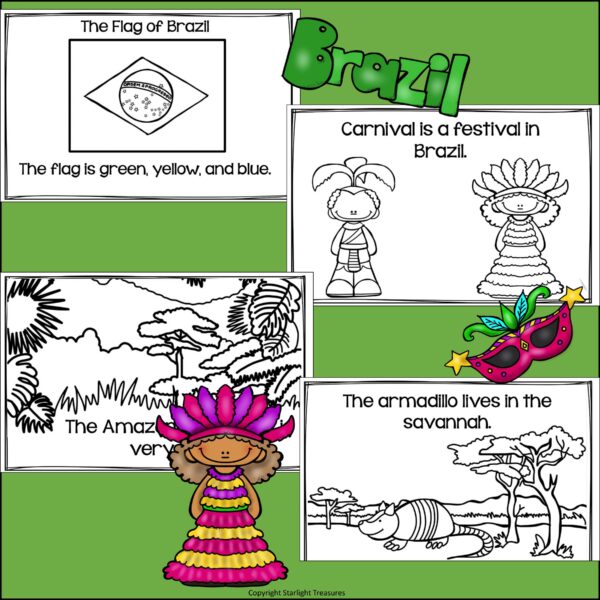Brazil Mini Book for Early Readers - A Country Study - Made By Teachers