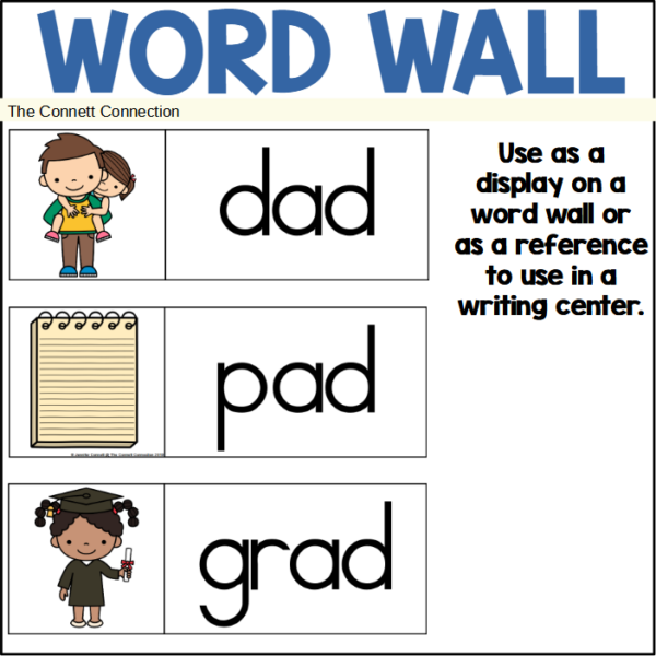 AD Word Family Word Wall Cards | Made By Teachers