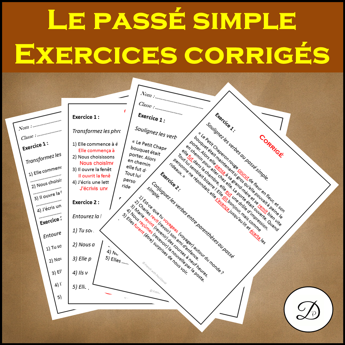 Le passé simple - Explications et exercices corrigés /Past simple ...