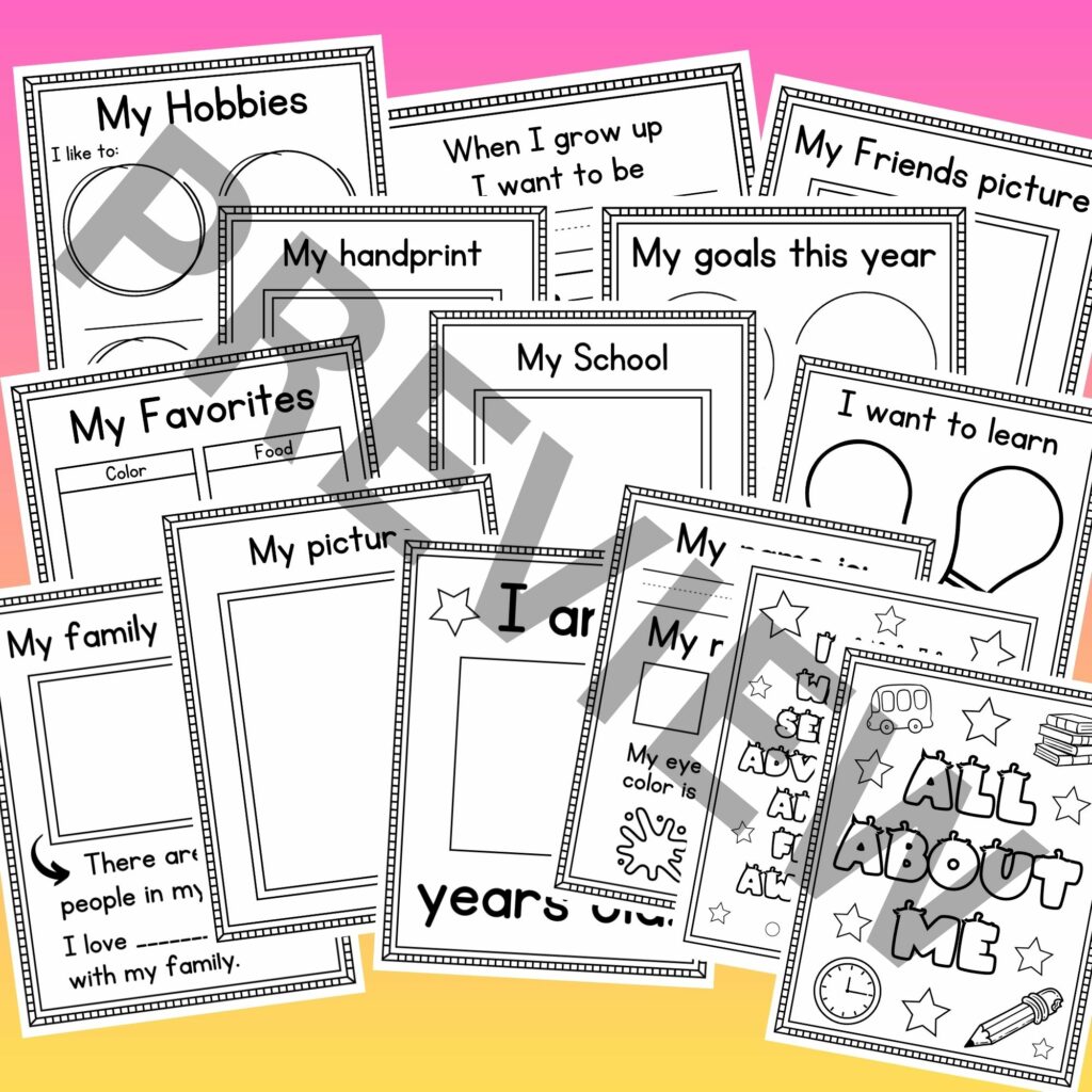 Back to School All About Me Book | Back to School Worksheets Writing ...