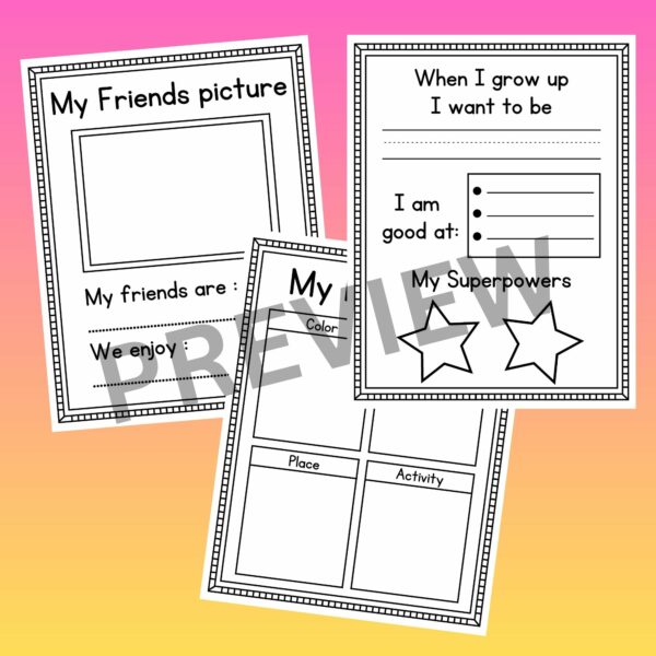 Back to School All About Me Book | Back to School Worksheets Writing ...
