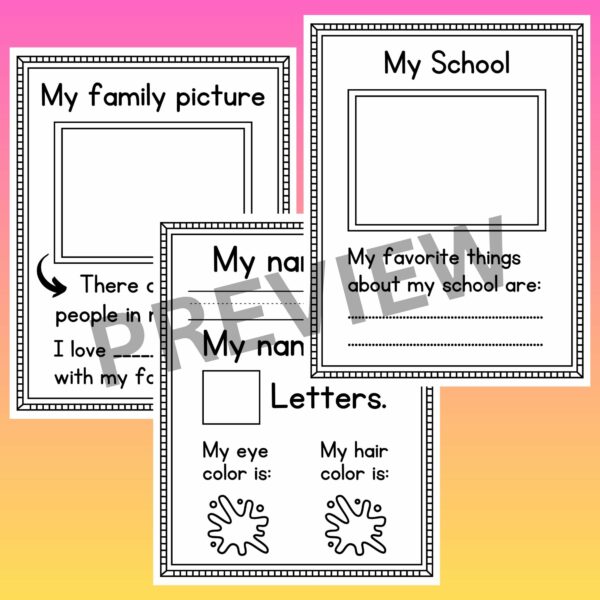 Back to School All About Me Book | Back to School Worksheets Writing ...