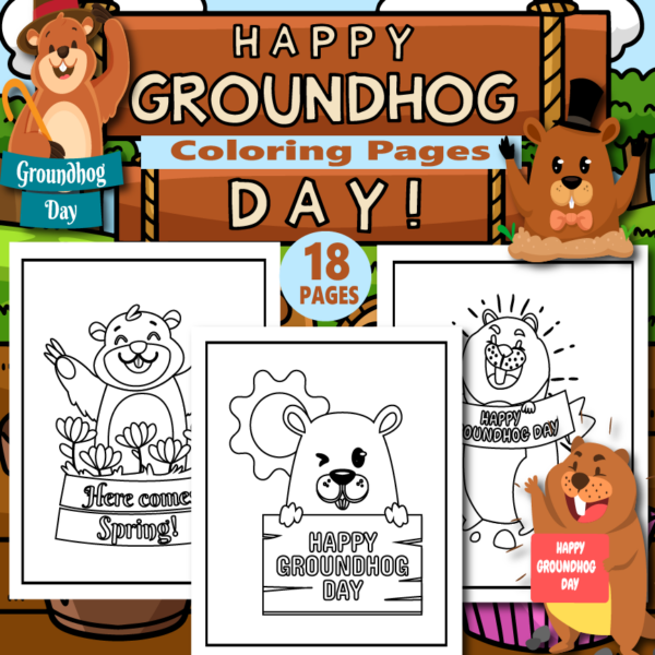 Happy Groundhog Day Coloring Pages - Made By Teachers