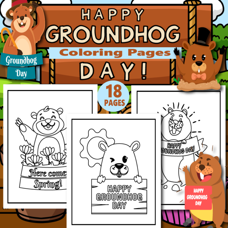 Happy Groundhog Day Coloring Pages - Made By Teachers