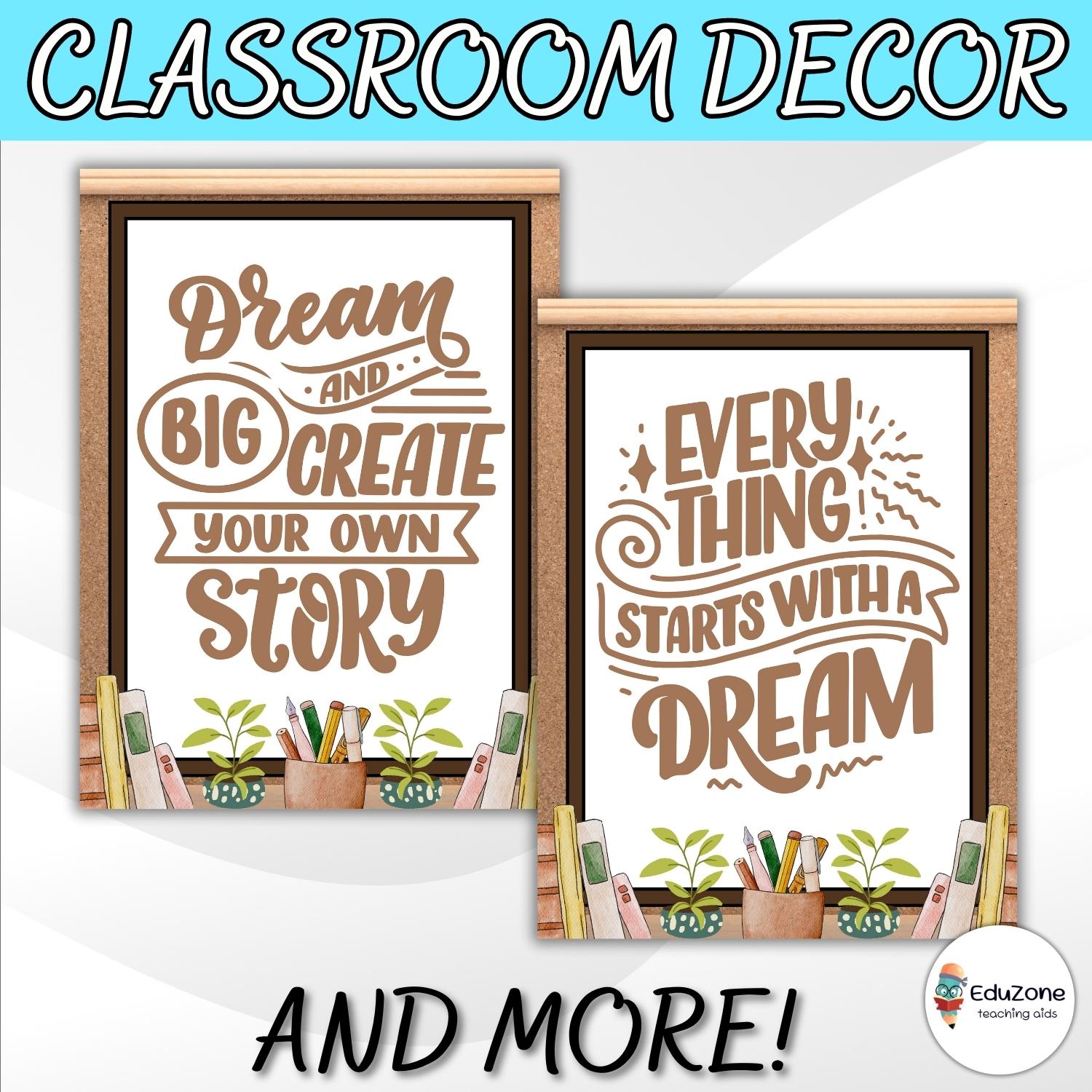 Classroom decor posters with inspirational quotes to inspire students ...