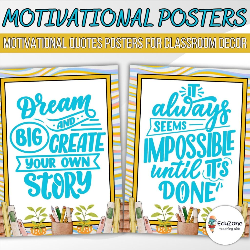 Classroom decor posters with inspirational quotes to inspire students ...