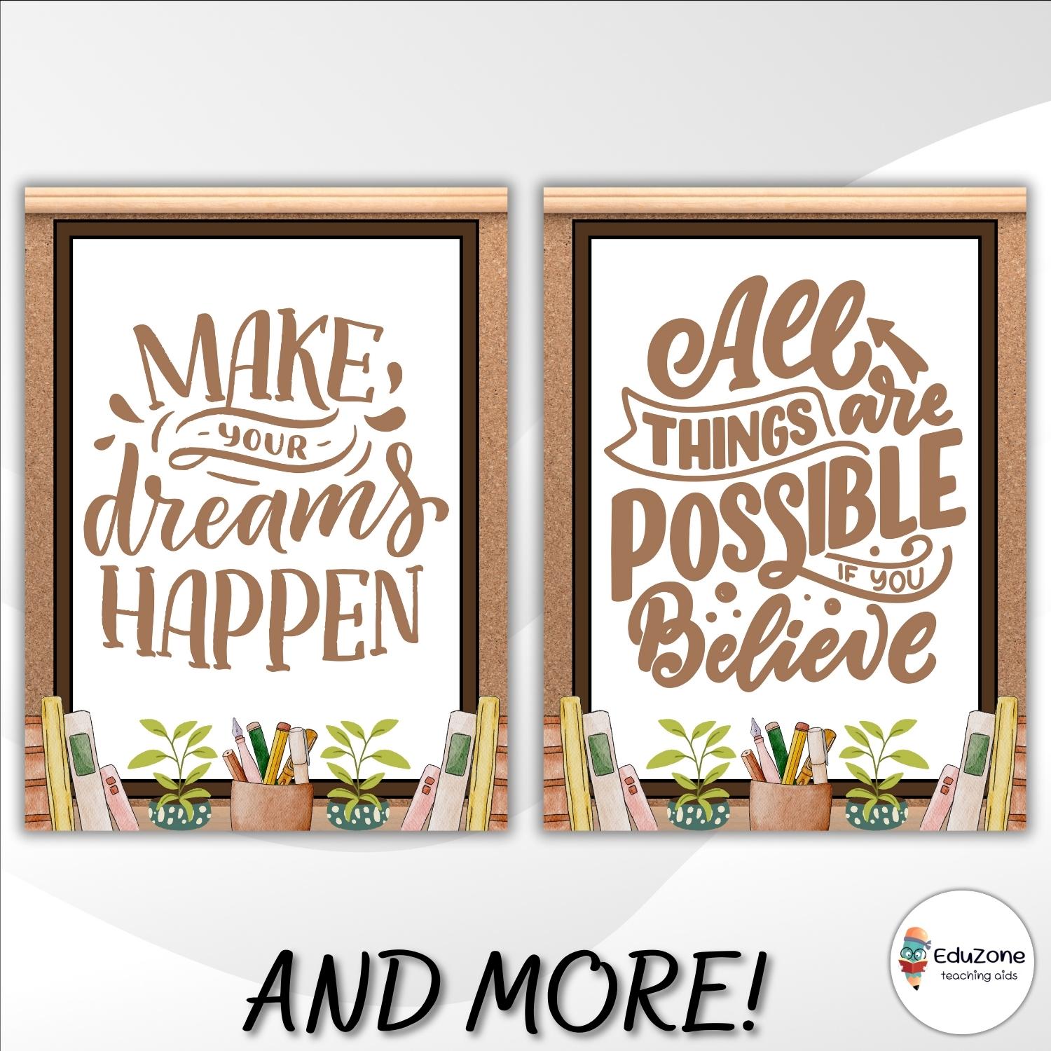 Classroom decor posters with inspirational quotes to inspire students ...