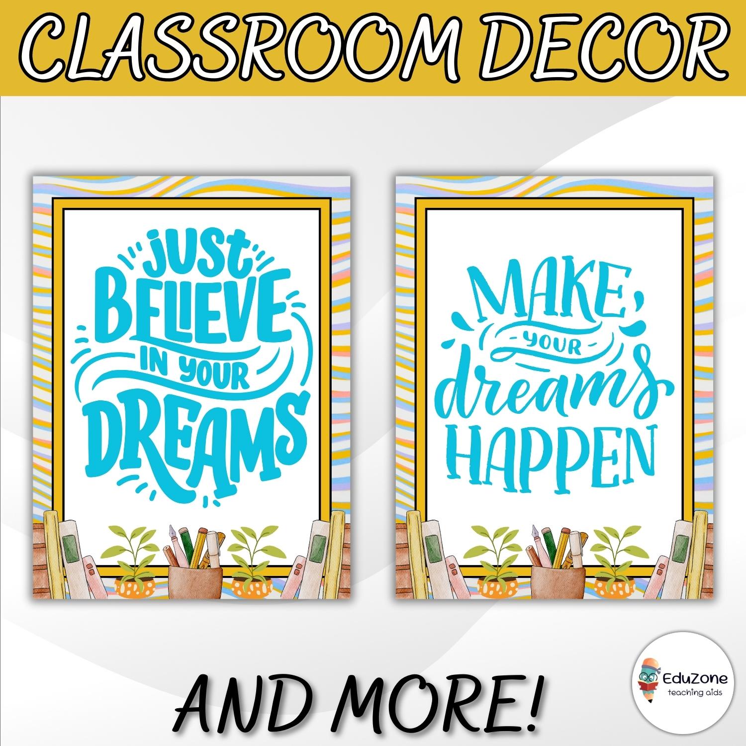 Classroom decor posters with inspirational quotes to inspire students ...